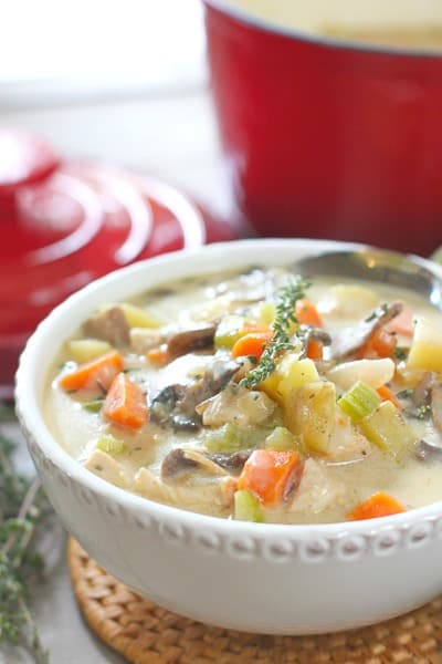 30 Minute Creamy Chicken Chowder - Laughing Spatula