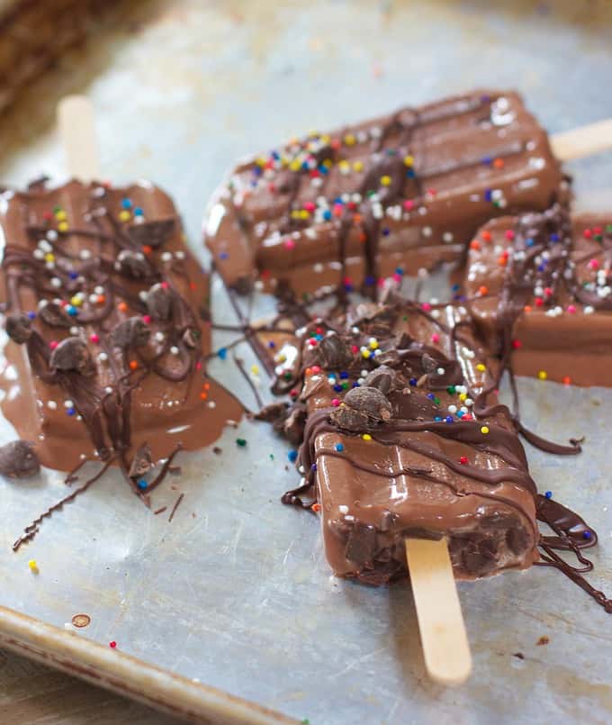 Dark Chocolate Fudgesicles - Laughing Spatula
