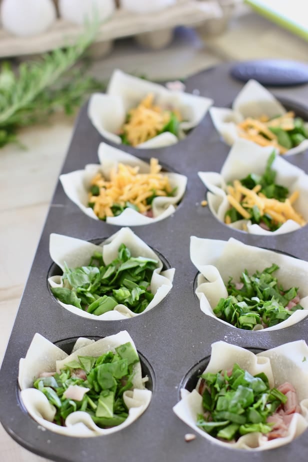 Mini Quiche In Wonton Wrappers - Laughing Spatula