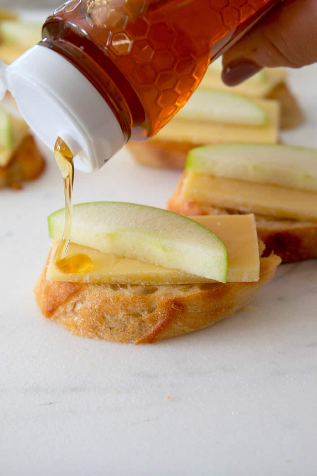Apple Cheddar Crostini Appetizer - Laughing Spatula