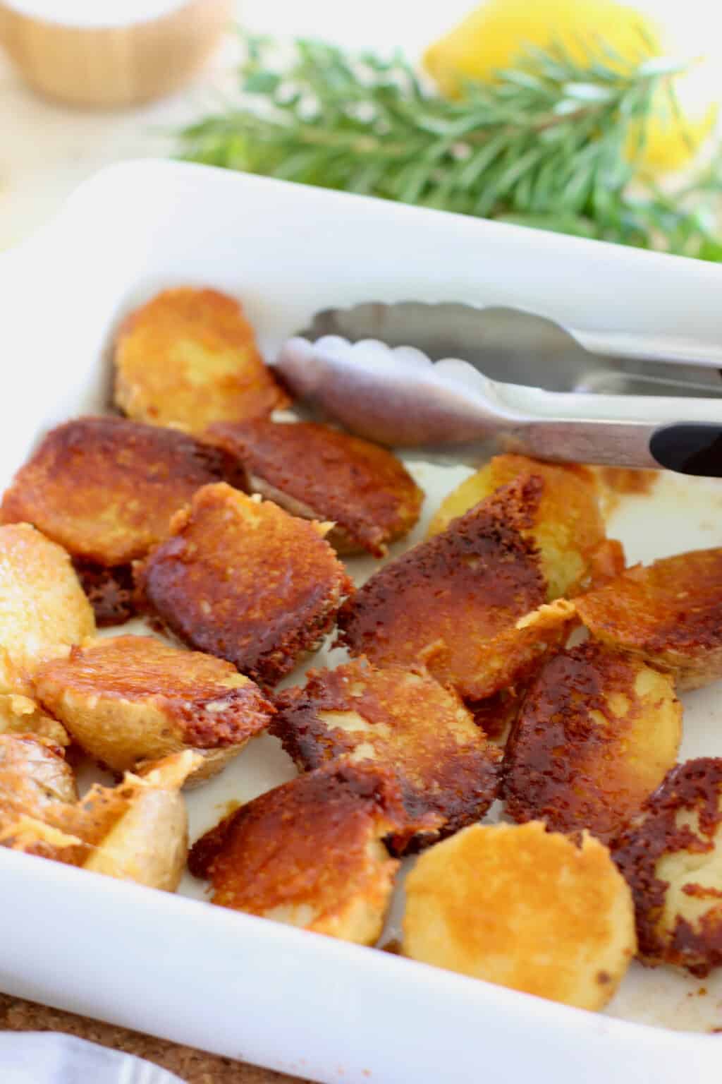 Parmesan Crusted Potatoes - Laughing Spatula