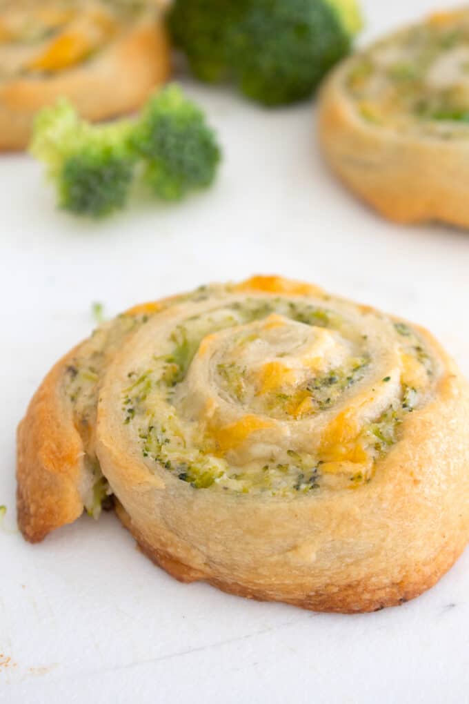 Broccoli Cheddar Pinwheels - Laughing Spatula