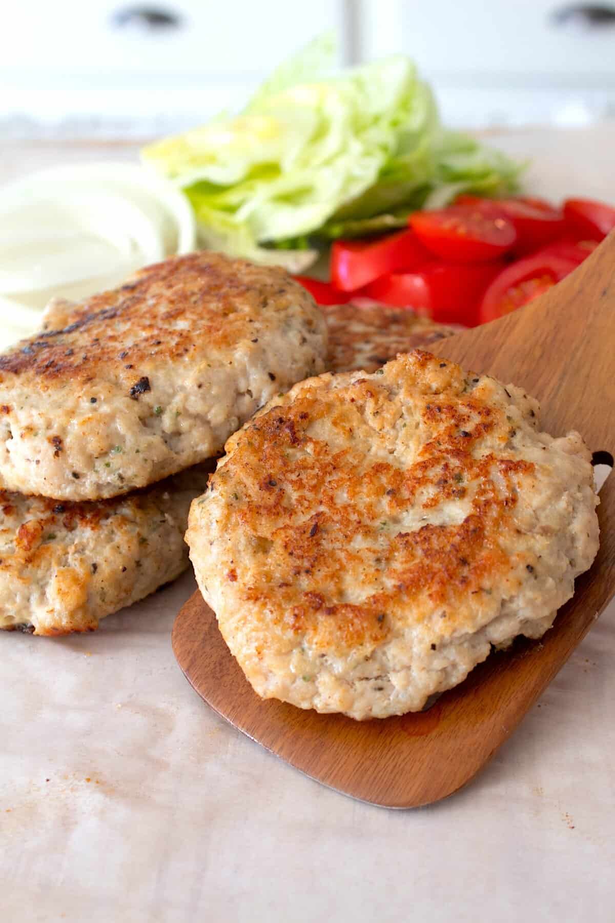 Ground Chicken Burgers - Laughing Spatula