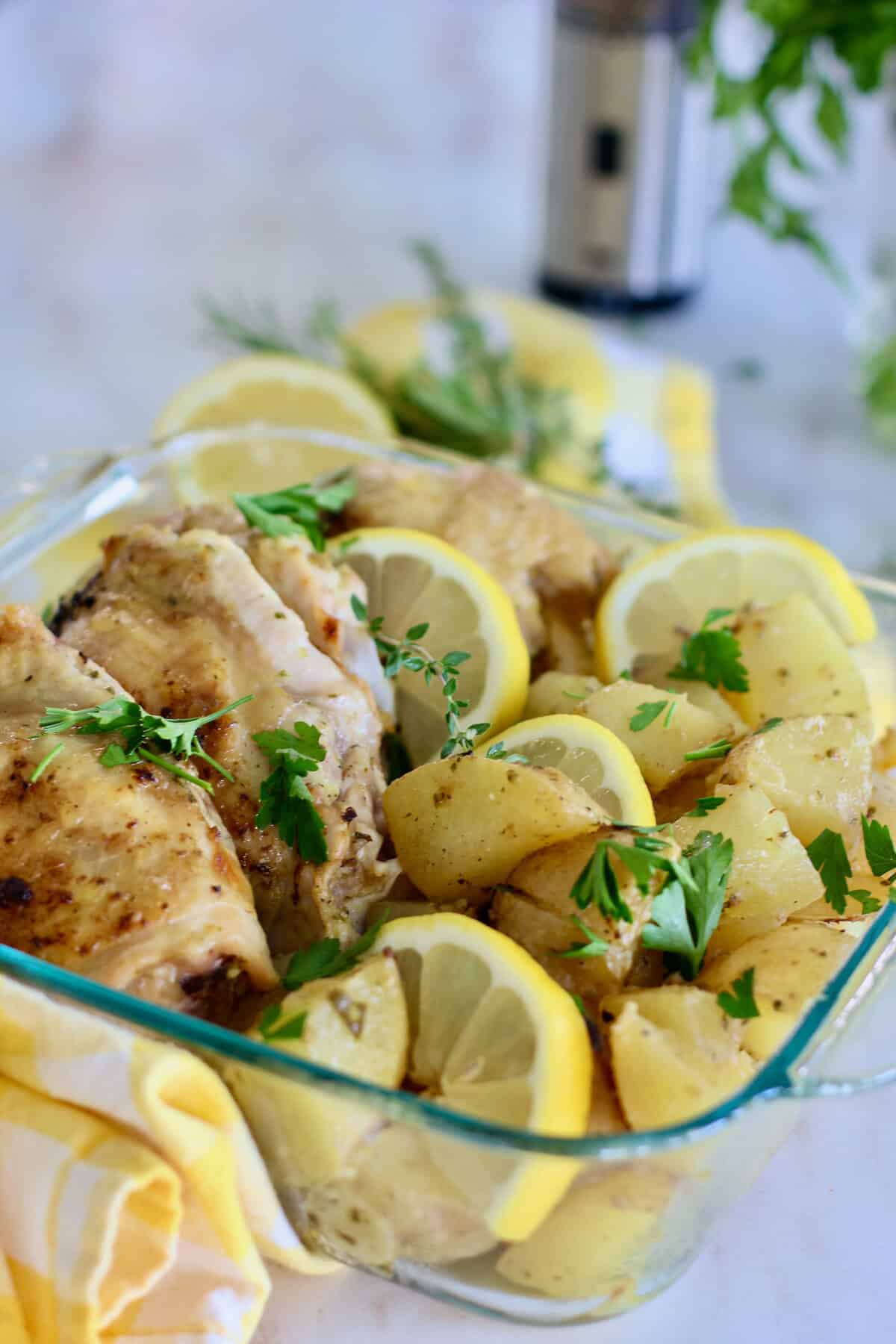 Greek Lemon Chicken and Potatoes - Laughing Spatula